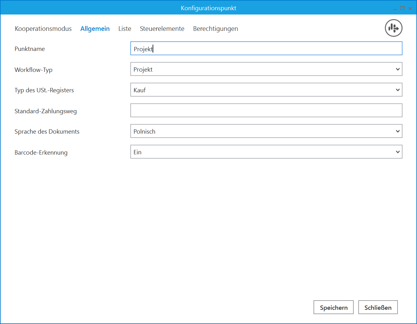 Definieren des Konfigurationspunkts – Comarch DMS-Wissensdatenbank