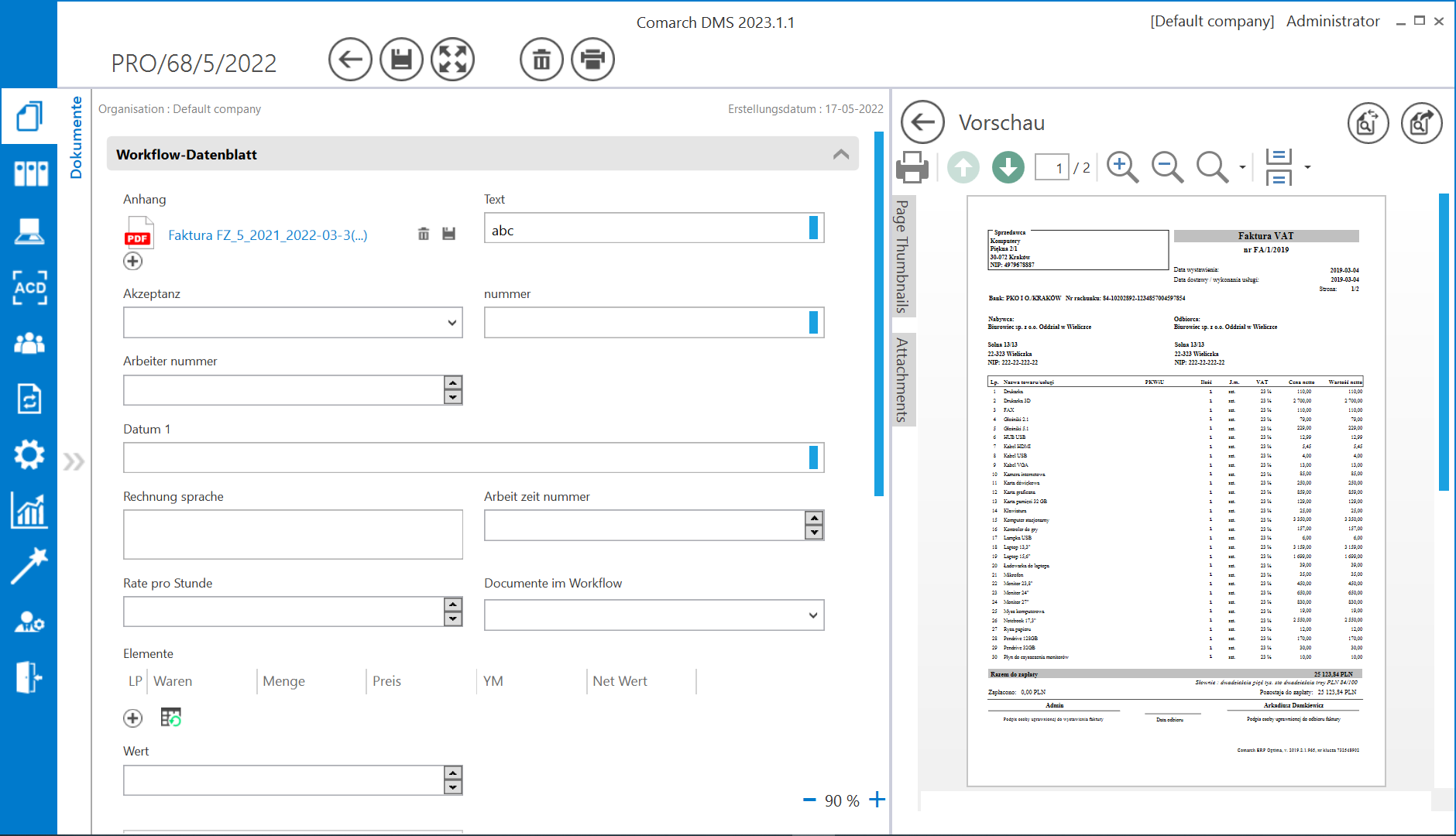 Anhangsvorschau – Comarch DMS-Wissensdatenbank