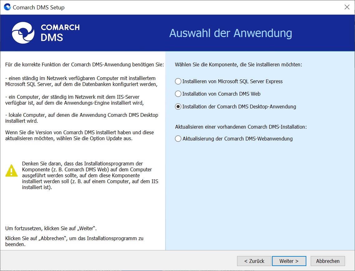 Installation der Desktop-App mit dem Installationsprogramm – Comarch ...